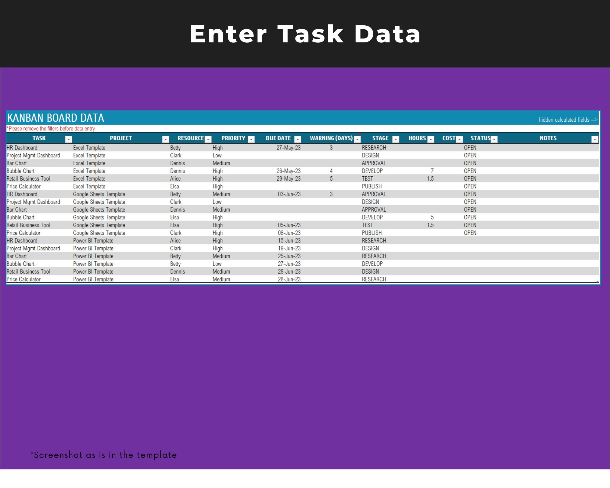 Kanban Board Task Tracker in Excel | Task Management | Agile Project ...