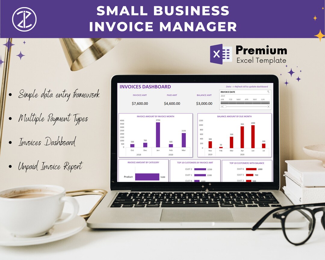 Invoice Manager | Client Invoice Tracker | Invoice Excel Template ...