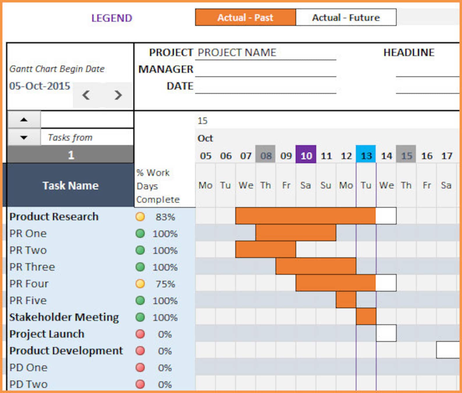 Gantt Chart Maker Excel Template Project Planner Excel Task Manager ...