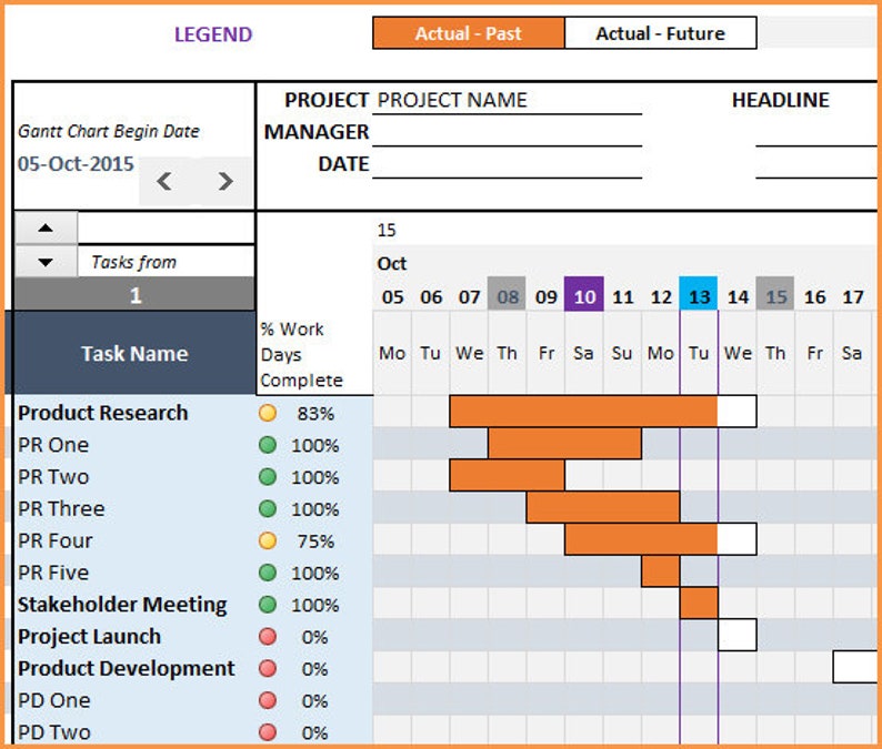 Gantt Chart Maker Excel Template Project Planner Excel Task Manager ...
