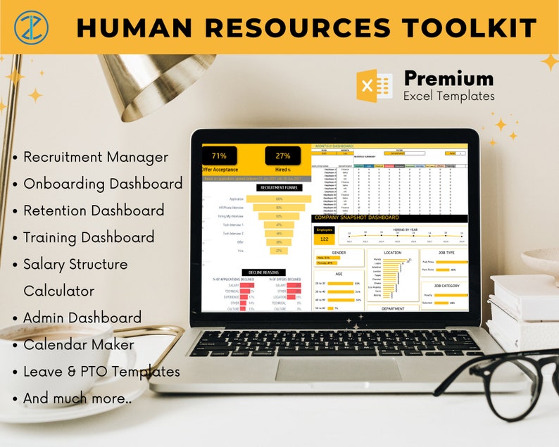 Human Resources Toolkit Excel Templates - Etsy