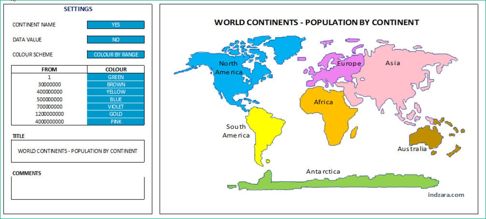 World Heat Map by Continent – Excel Template - Etsy