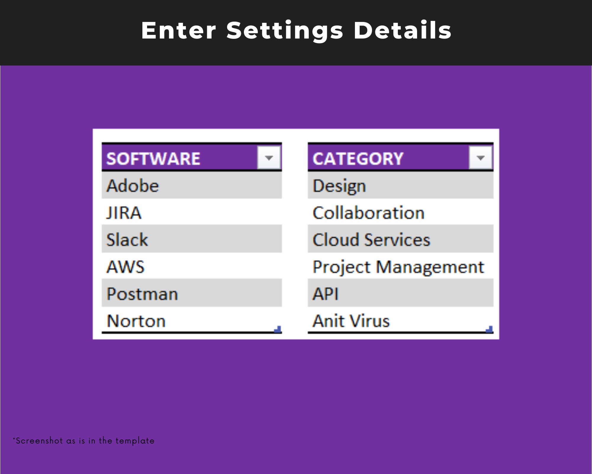 Software Renewal Tracker – Excel Template - Etsy