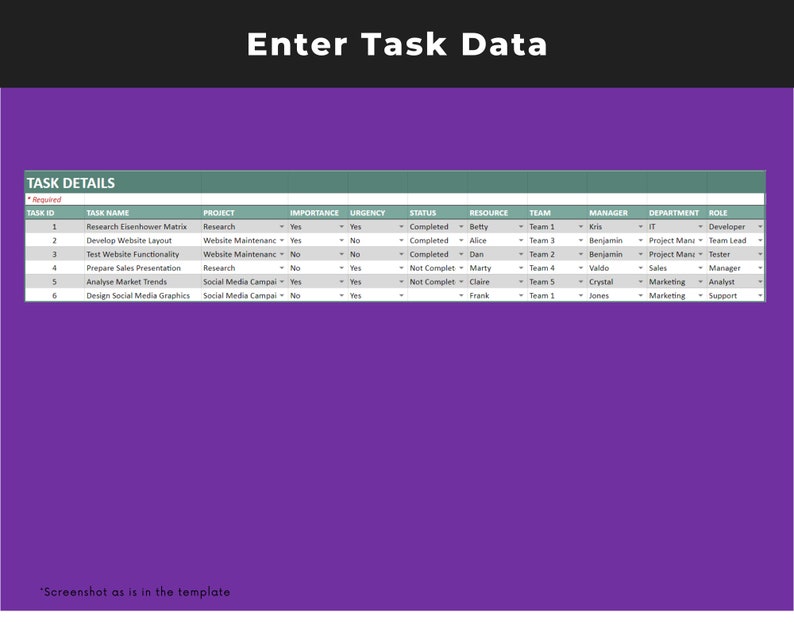 Eisenhower Matrix – Google Sheet Template | Time Management Tool - Etsy