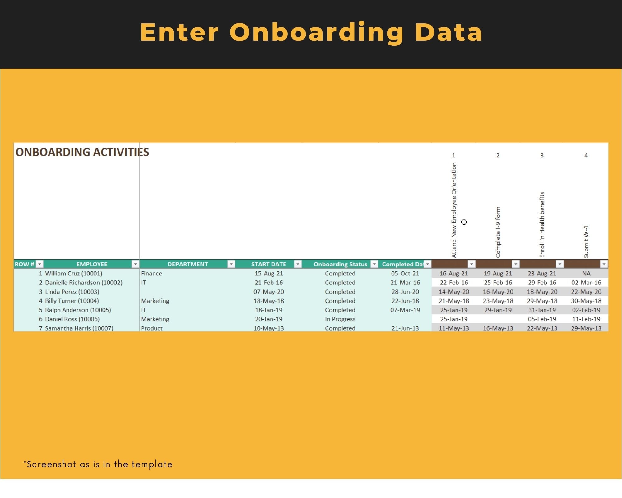 HR Onboarding Dashboard Google Sheet Template - Etsy