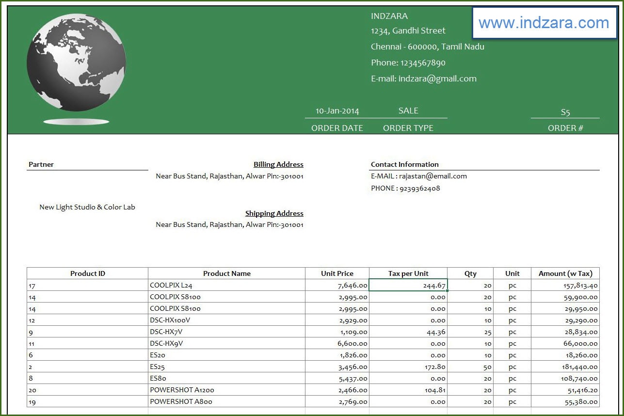 Retail Business Manager Business Excel Template Invoice Builder ...