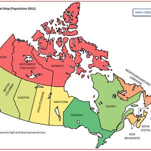 Canada Heat Map Excel Template - Etsy