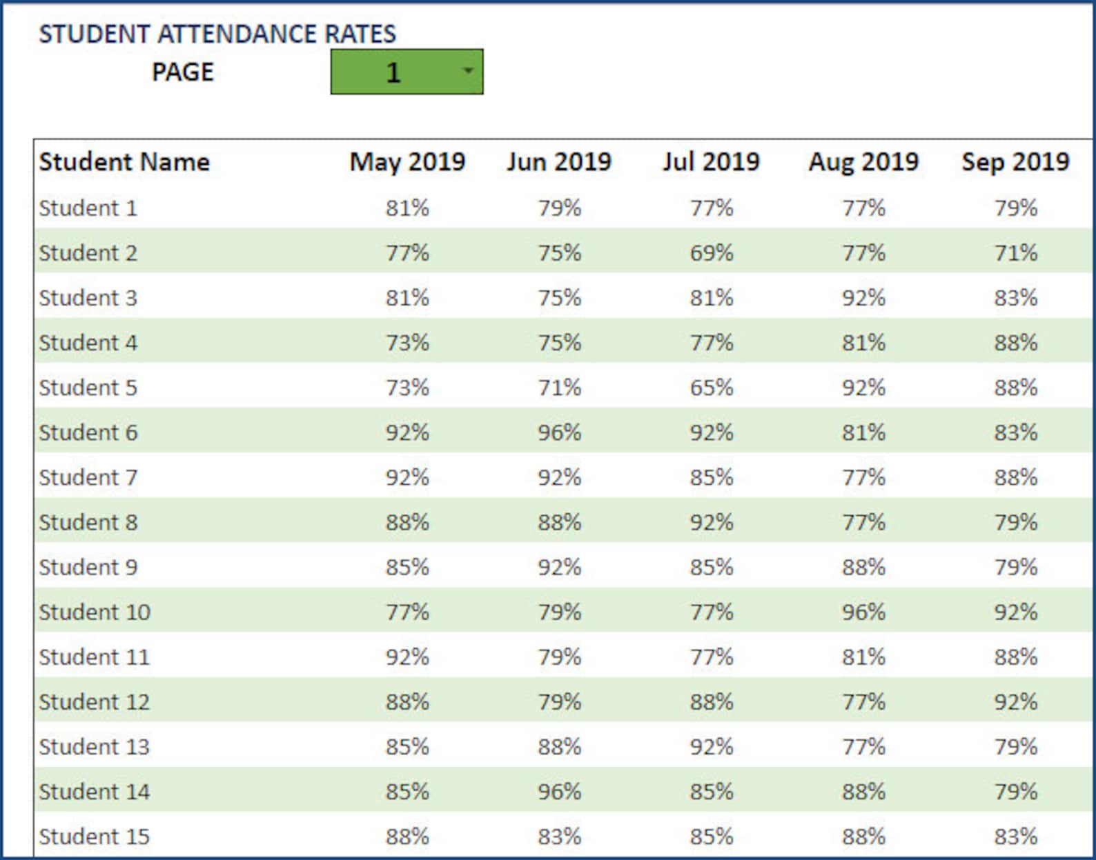 Student Attendance Register - Google Sheet Template - Etsy