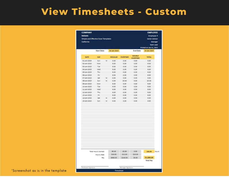Timesheets Manager Google Sheets Template – Timesheets Simplified - Etsy