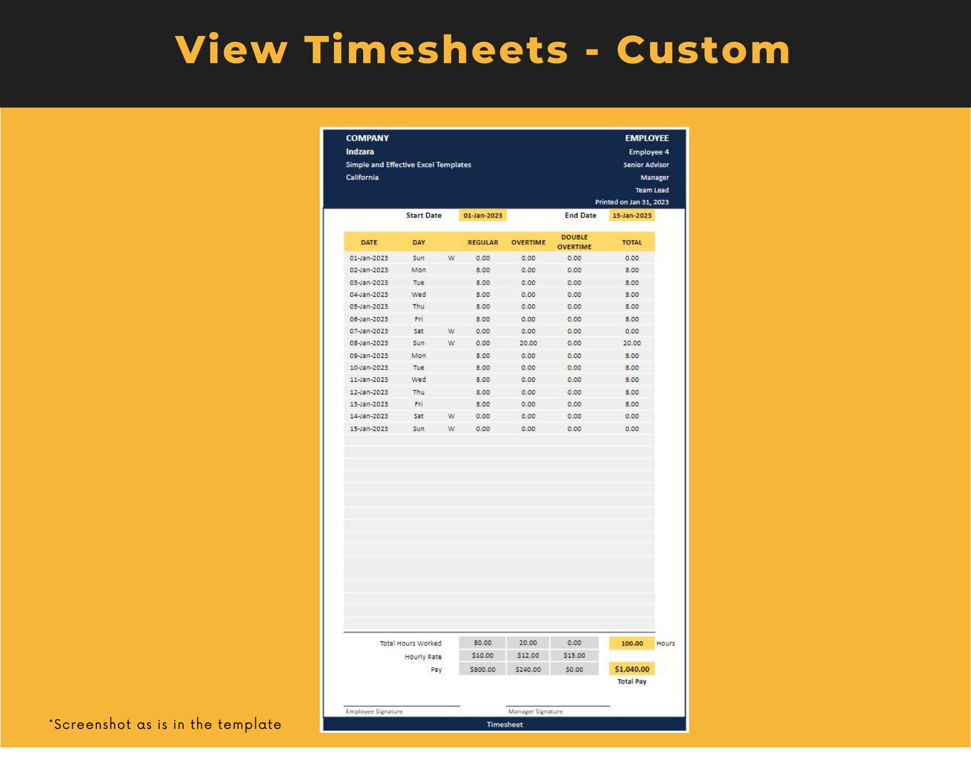Timesheets Manager Google Sheets Template – Timesheets Simplified - Etsy