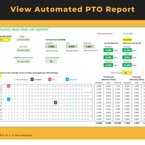 Small Business Paid Time off (PTO) Manager in Google Sheets| Employee ...