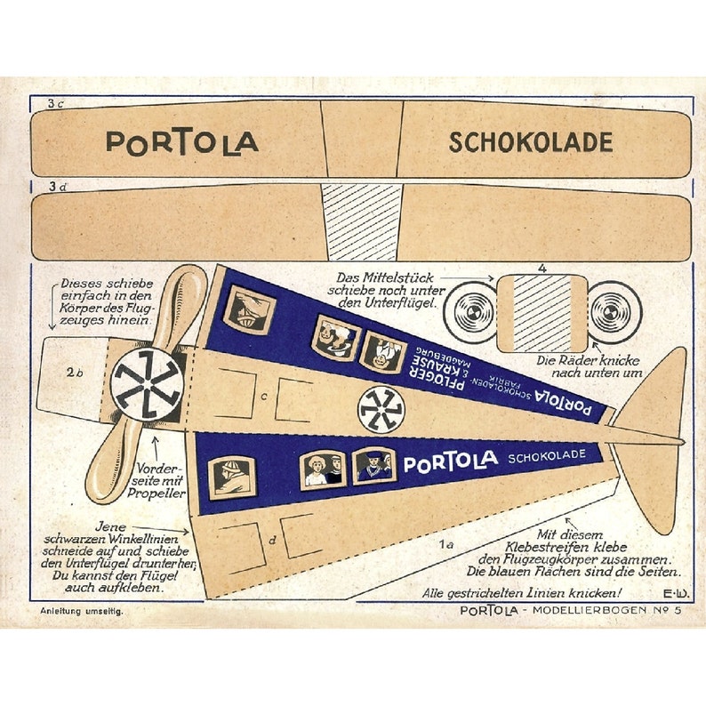 6x Vintage Paper Model PLANES Printable Sheets Print - Etsy UK