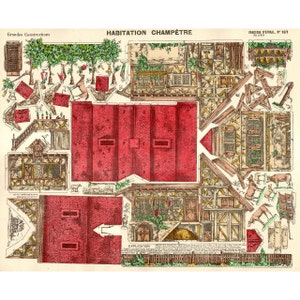 5x Vintage PAPER MODEL BUILDINGS - Printable Kit Sheets Scans - Print ...