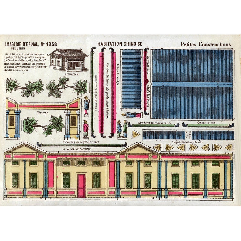 5x Marvelous Vintage PAPER MODEL BUILDINGS Printable Sheet | Etsy