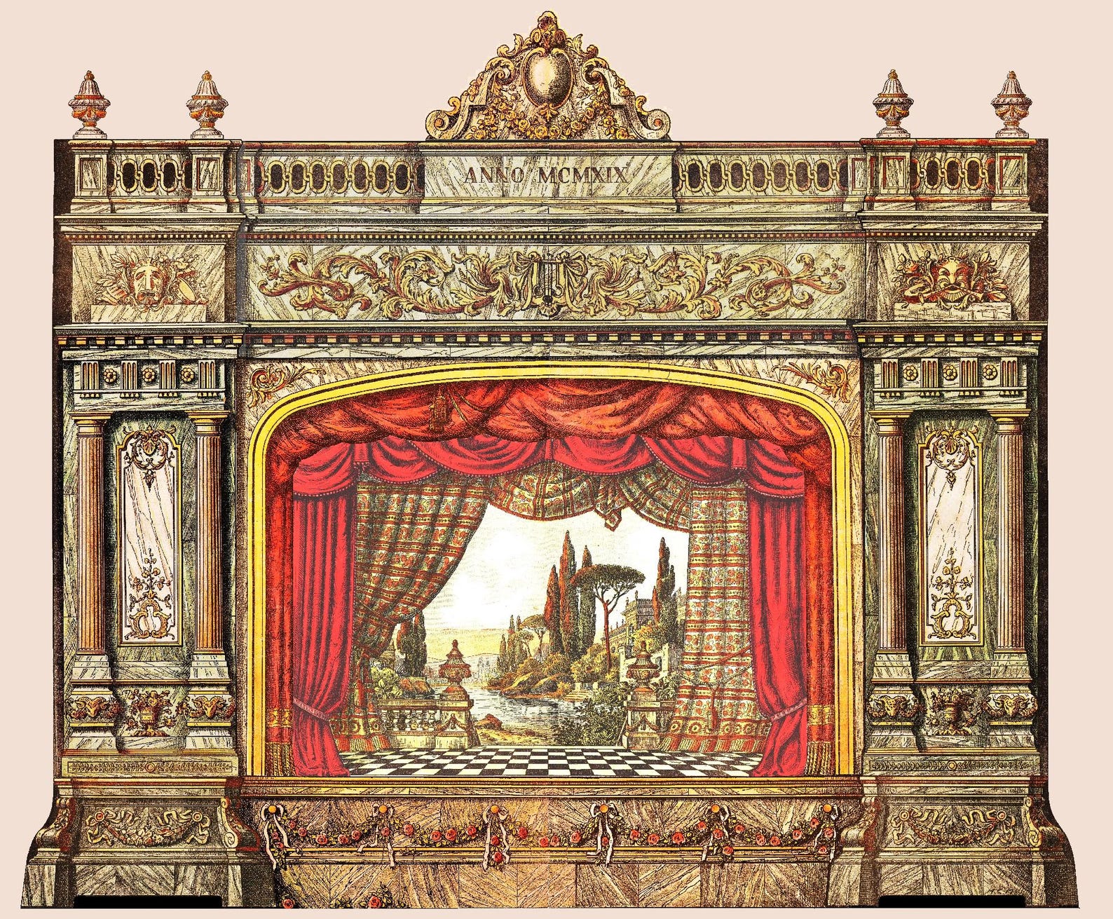 160 PROSCENIUM / STAGE FRONT Antique Toy Model Theatre Kits. Hi-res ...