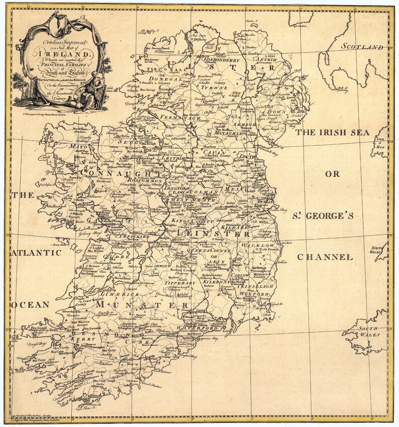 Print Your Own HIGHEST RESOLUTION MAP of c1795 Ireland. | Etsy