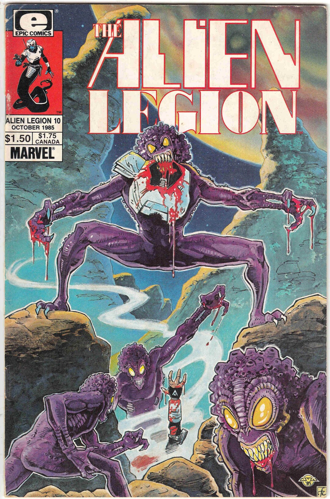 C1985 the Alien Legion Comic Book Group X3 Numbers 7,9 and 10 by Epic ...
