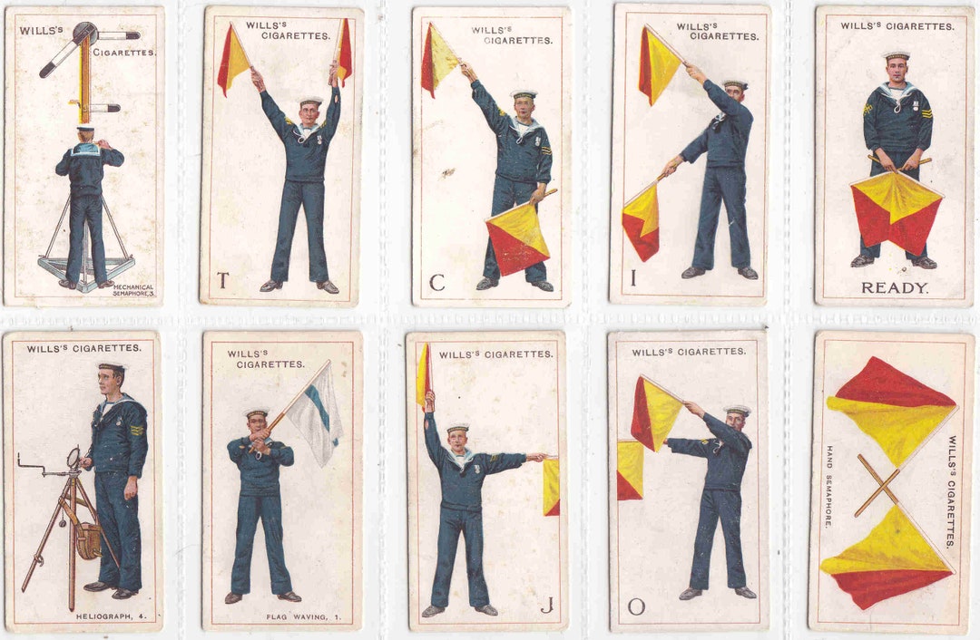 C1911 SIGNALLING SERIES Scarcer Original Cigarette / Tobacco Cards X10 ...