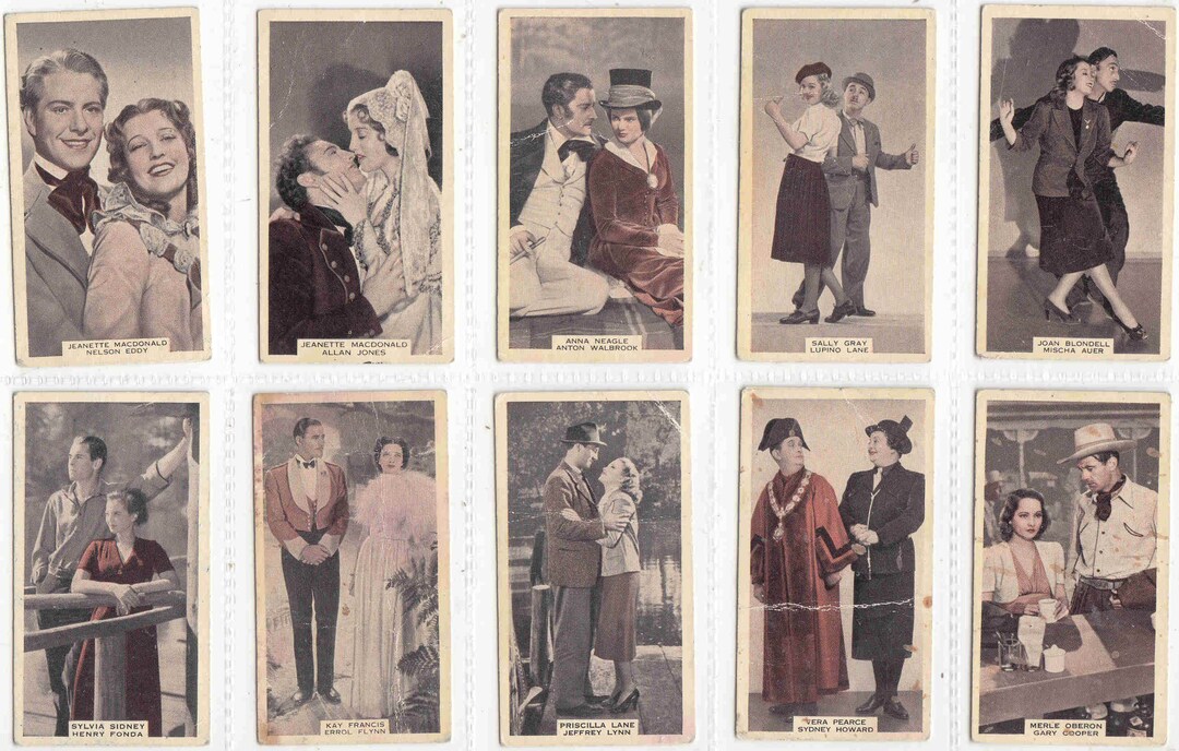 C1939 FILM FAVOURITES 3rd Series Part Set of 44x ORIGINAL Cigarette ...