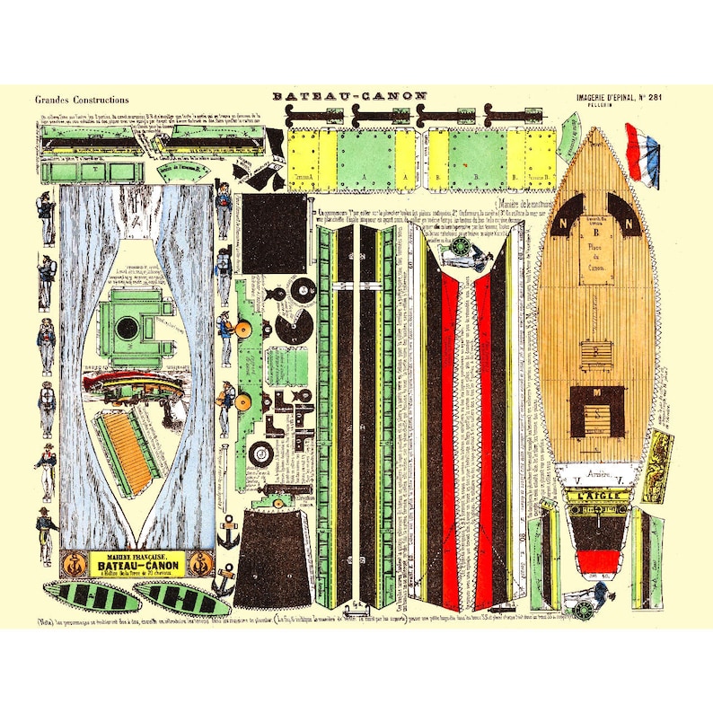 7x Wonderful Vintage Paper Model BOATS/SHIPS Printable Sheets | Etsy