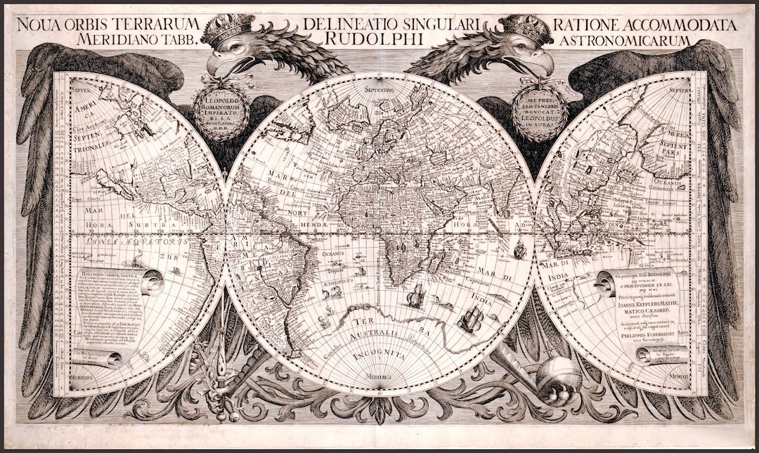 Print Your Own Ultra High Resolution ANTIQUE WORLD MAP From C1630 ...