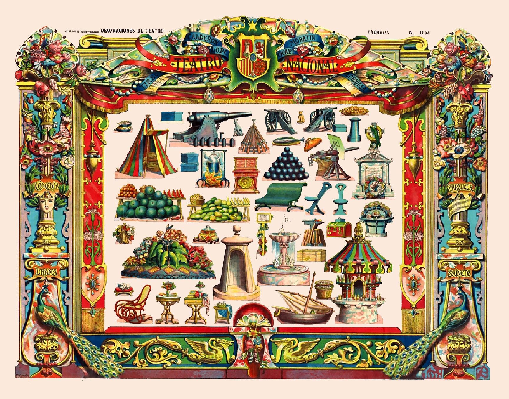 160 PROSCENIUM / STAGE FRONT Antique Toy Model Theatre Kits. Hi-res ...