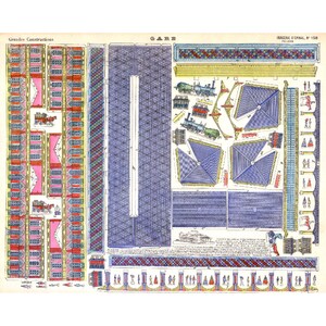 5x Marvelous Vintage PAPER MODEL BUILDINGS - Printable Kit Sheet Scans ...