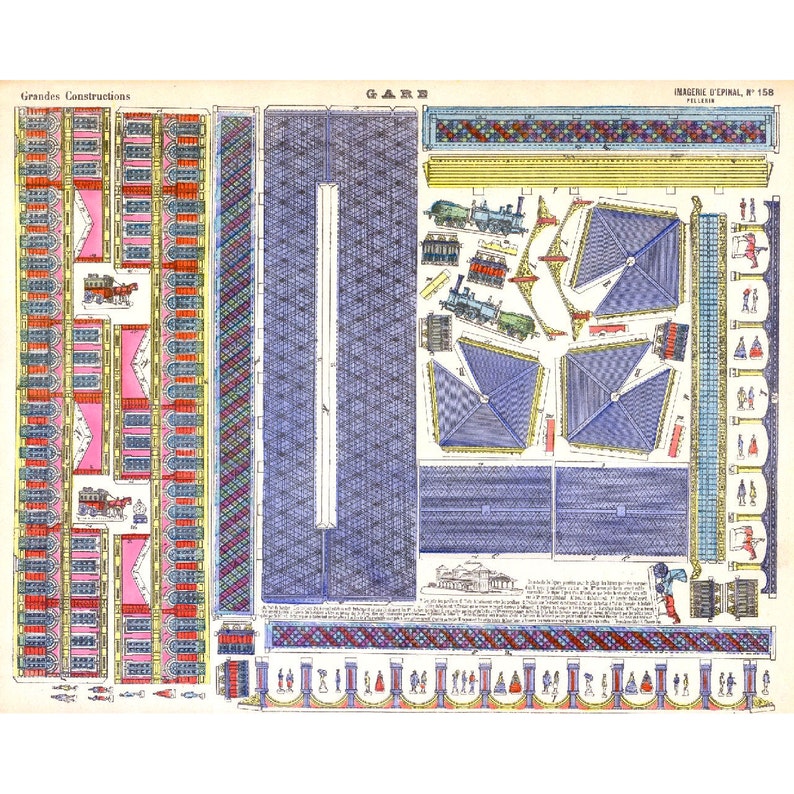 5x Marvelous Vintage PAPER MODEL BUILDINGS Printable Sheet | Etsy