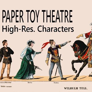 PAPER TOY THEATRE Printable Vintage Sheets Full of Character Images ...
