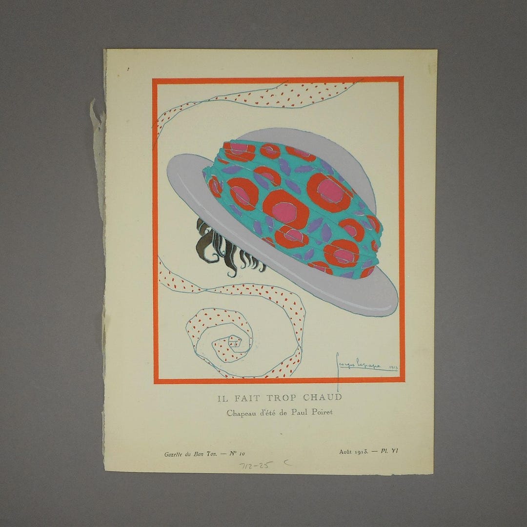 Antique 1913 Georges Lepape Pochoir (stencil) Gazette Du Bon Ton French ...