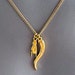 Men’s Stainless Steel Gold Mono Cornuto Pendant Necklace Hand Horn Men ...