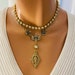 Silver Miraculous Medal Choker Necklace Large Mary Pendant Antique Gold ...
