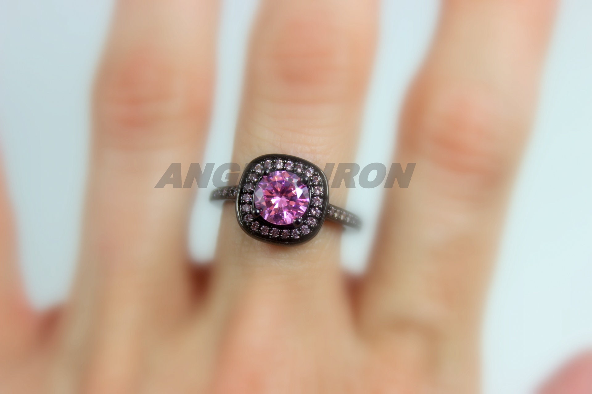 Black Gold Ring Women Gothic Black Rings Engagement Wedding - Etsy