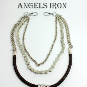 Jean Chain Men Two Strand Leather Key Ring Jean Biker Chains High ...