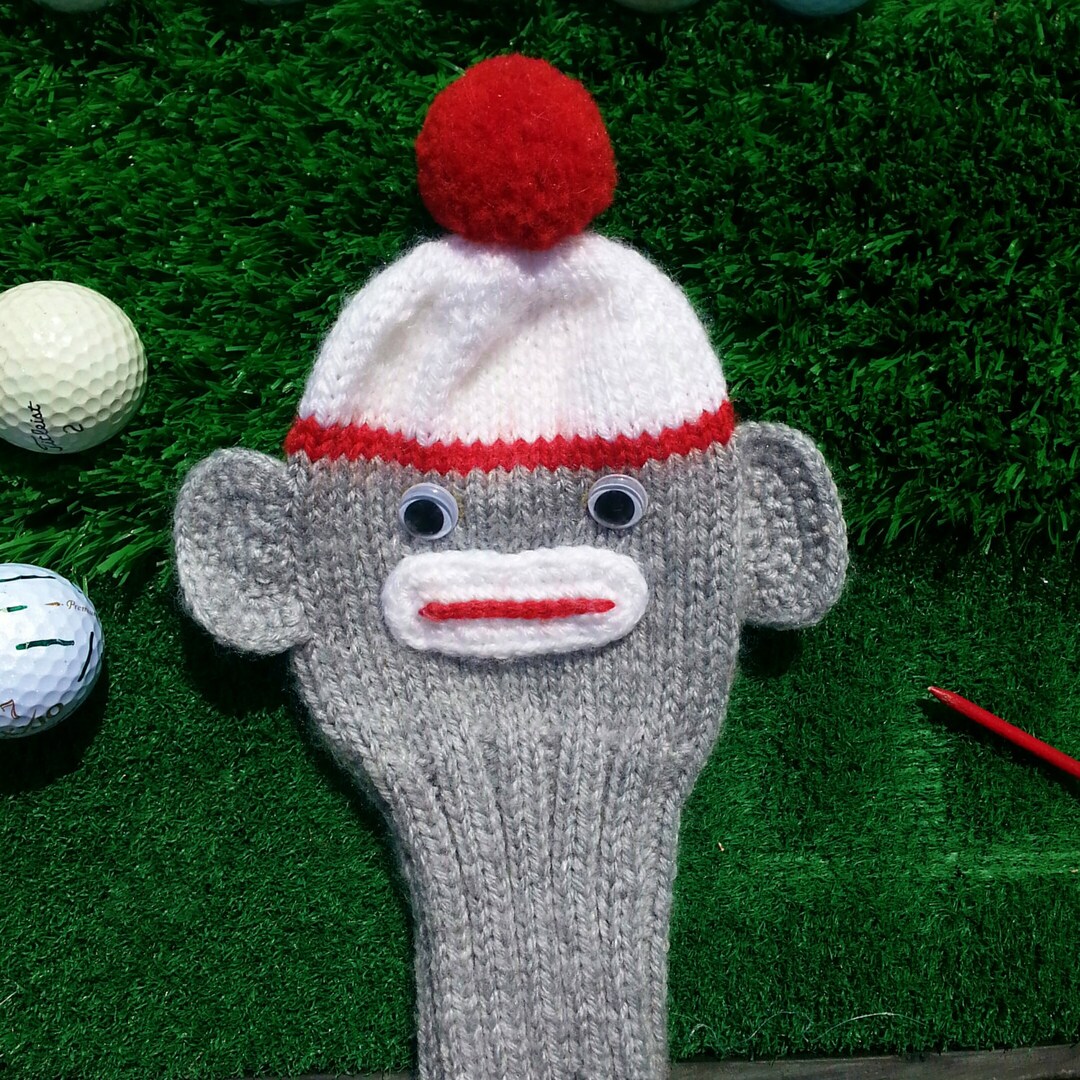 Grey Sock Monkey Golf Club Head Cover - Etsy