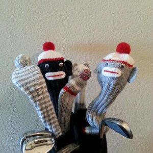 Grey Sock Monkey Golf Club Cover - Etsy Canada