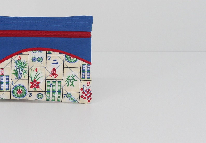 Mahjong Themed Quilted and Embroidered Bag Clutch Purse Mahjong ...