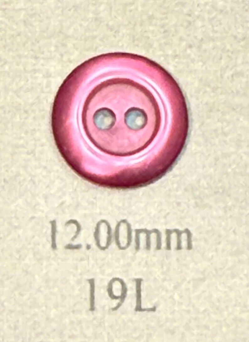 Vintage 1960s NOS Raspberry Pink Plastic Buttons – 12mm, 2-hole ...