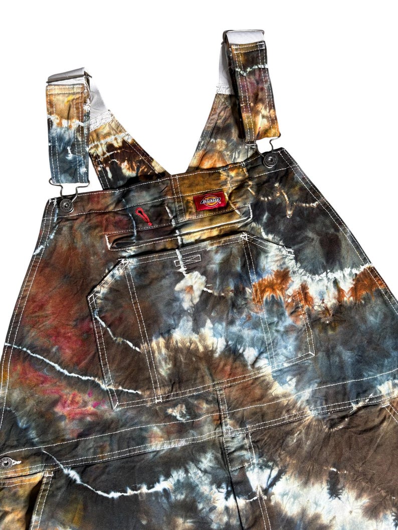 Geode Tie-dye Overalls / 42X30 / Dickies / Bibs / Coveralls / Earth ...