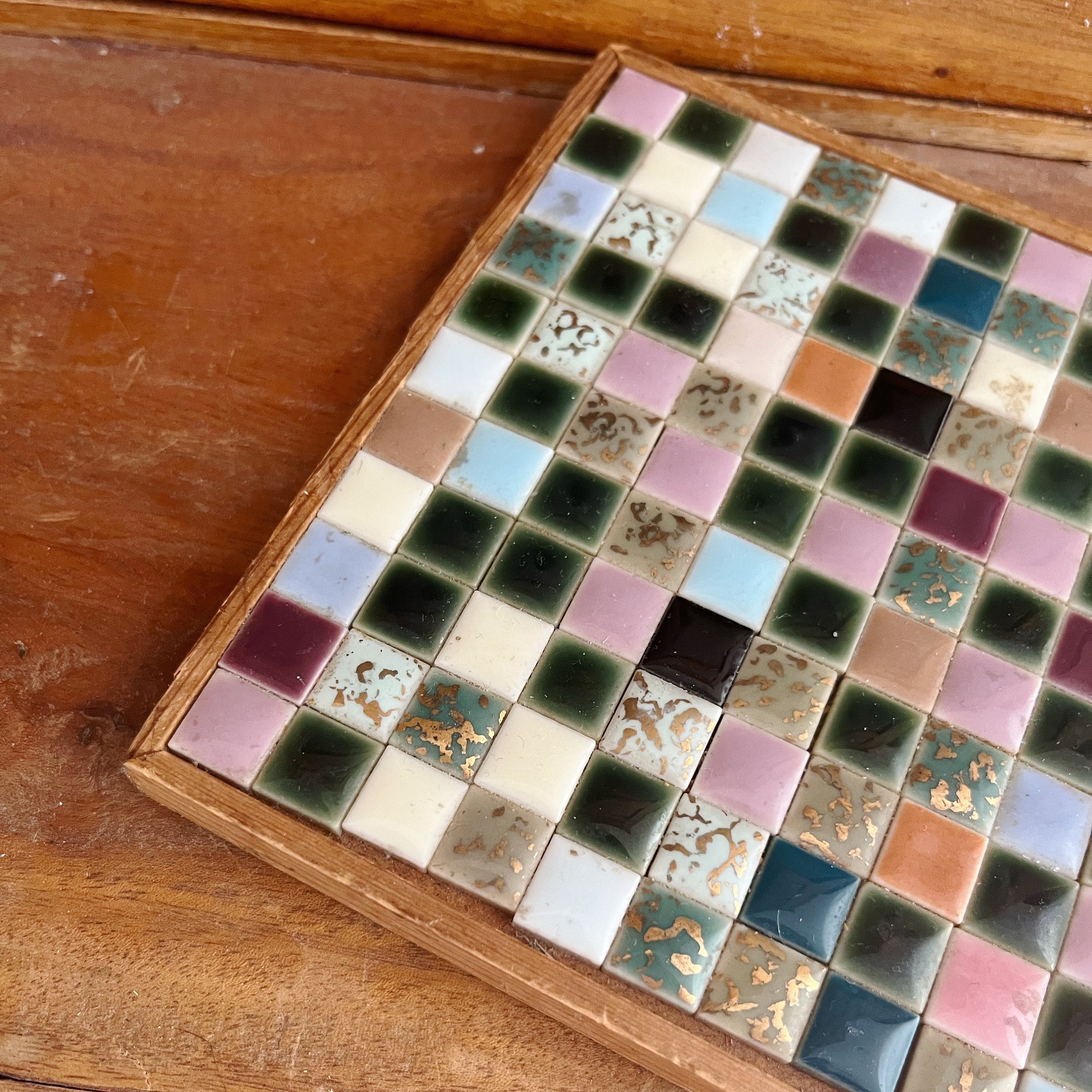 Mosaic Tile Trivet Multi Color Tiles Wooden Trivet Made in - Etsy