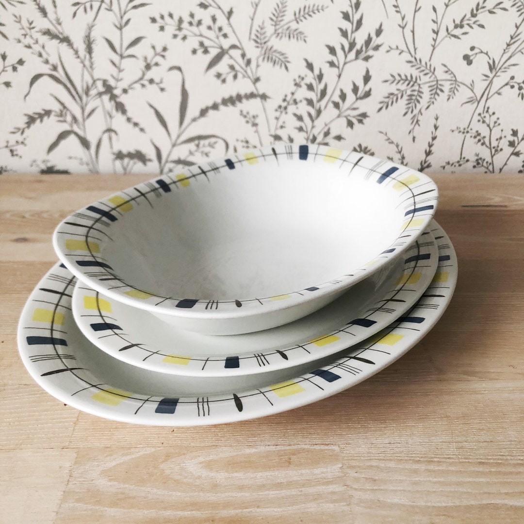 Rörstrand Florentin Serving Plates, Set of 3, 1950s Swedish Retro ...