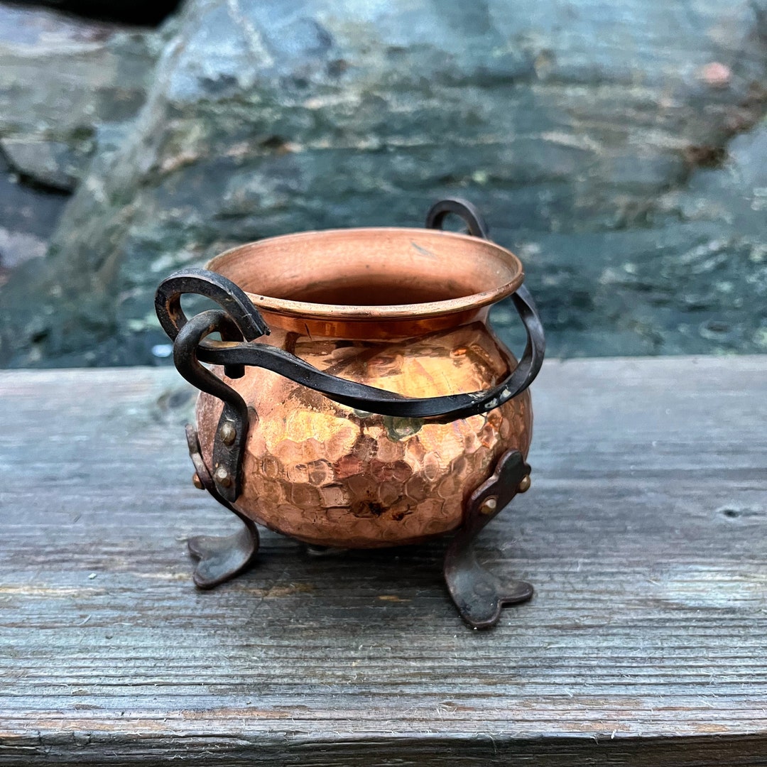 Copper Cauldron, Swedish Copper Pot, Footed Copper Planter, Small ...