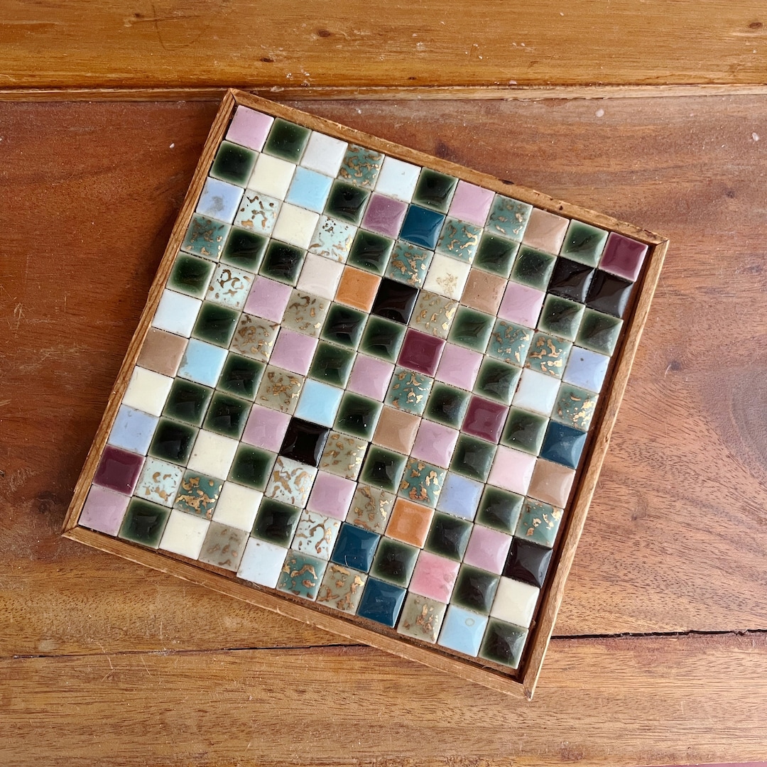 Mosaic Tile Trivet, Multi Color Tiles, Wooden Trivet, Made in Sweden - Etsy