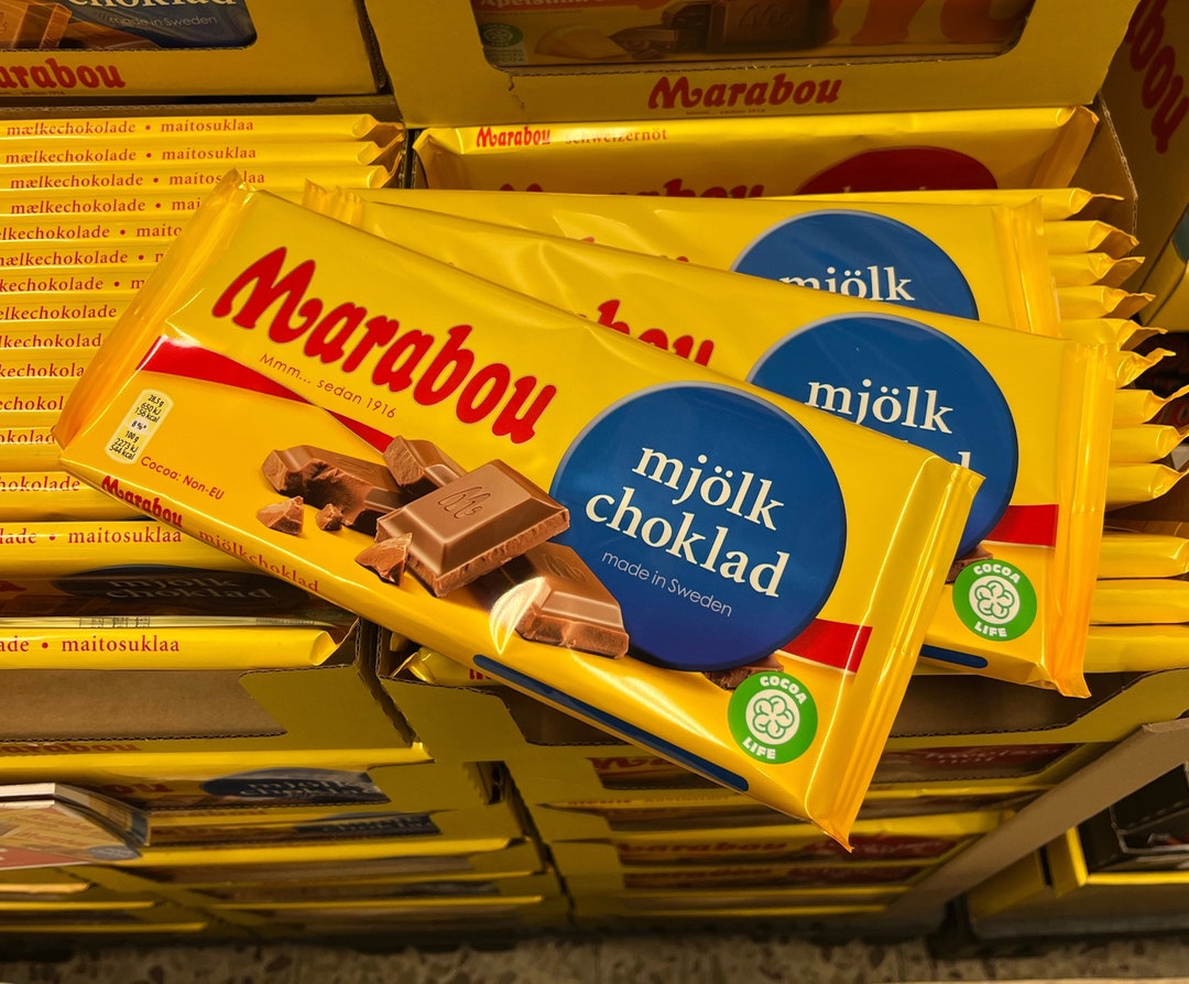 3 Bars Marabou Swedish Chocolate, Milk Chocolate 200 Grams (7 Oz ...