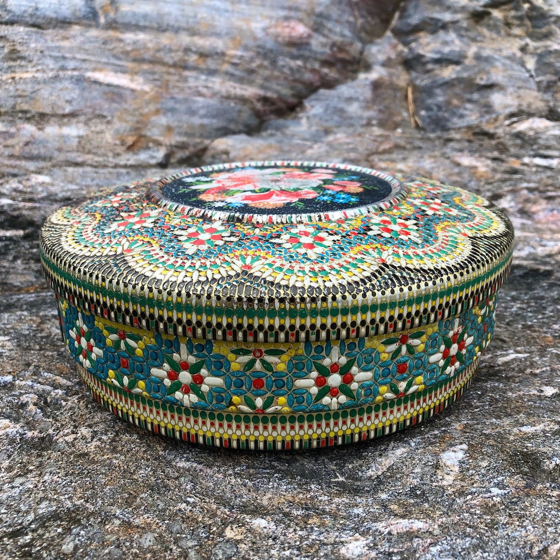 Flower Vintage Tin Canister Floral Vintage Tin Storage Old - Etsy