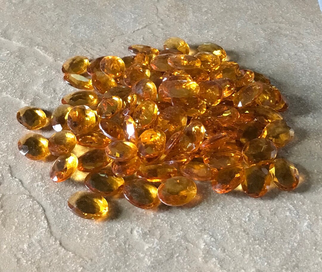 Vintage Czech Topaz Glass Jewels, 25mm X 18mm,6 PCS - Etsy