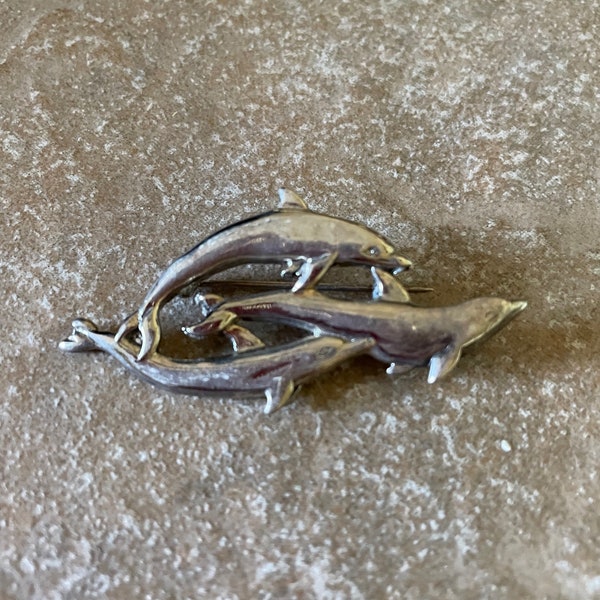 Dolphin Brooch - Etsy