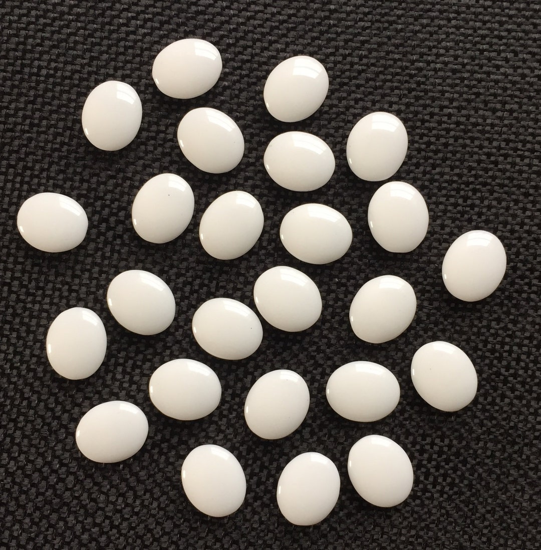 Vintage Milk Glass Lentil Stones, Chalk White Lentil Stones, Vintage ...