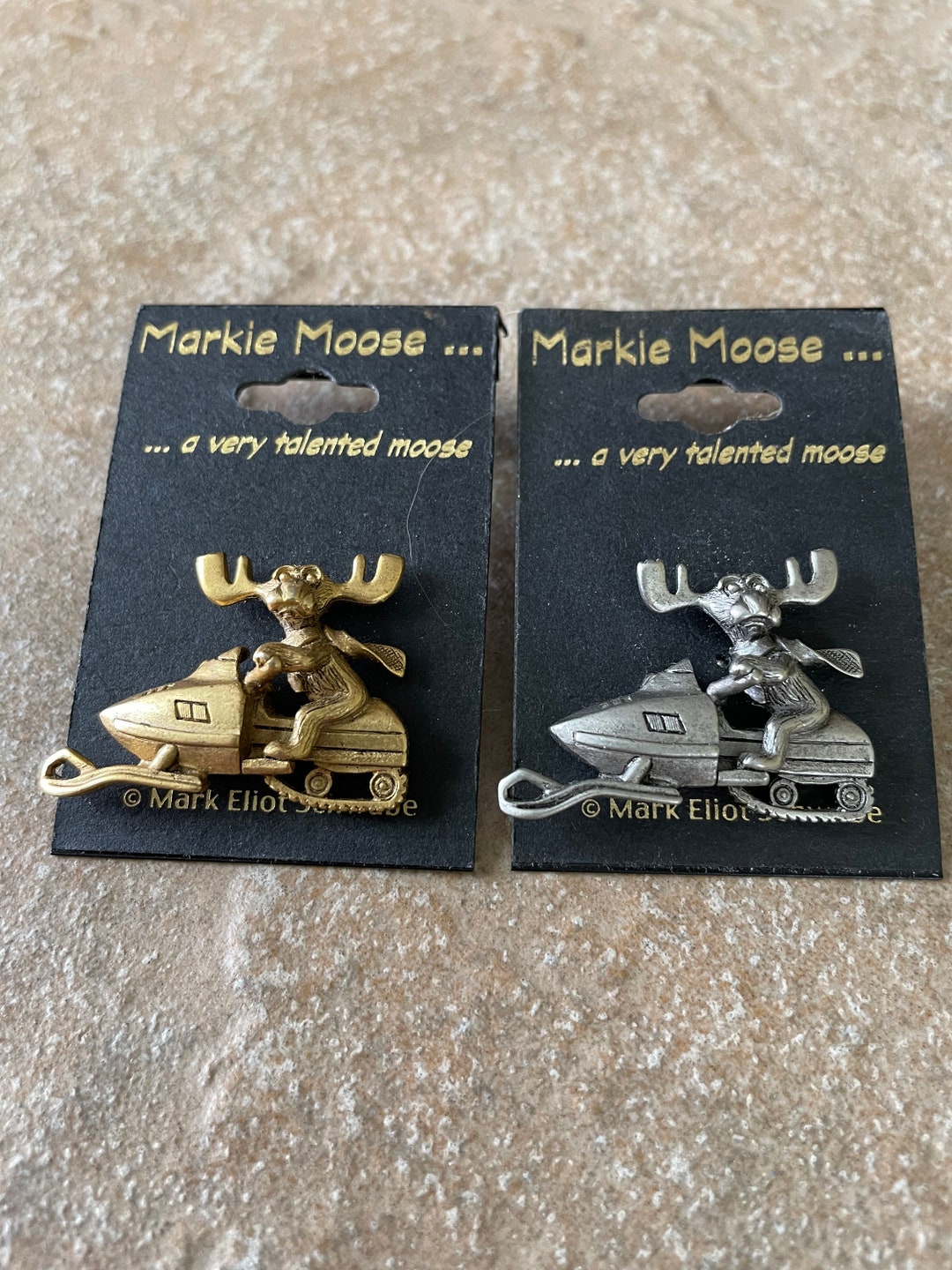 Markie Moose on Jet Ski Lapel Pin, Vintage, NOS, Choice of Color Silver ...