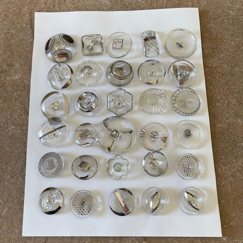 Clear Glass Buttons - Etsy